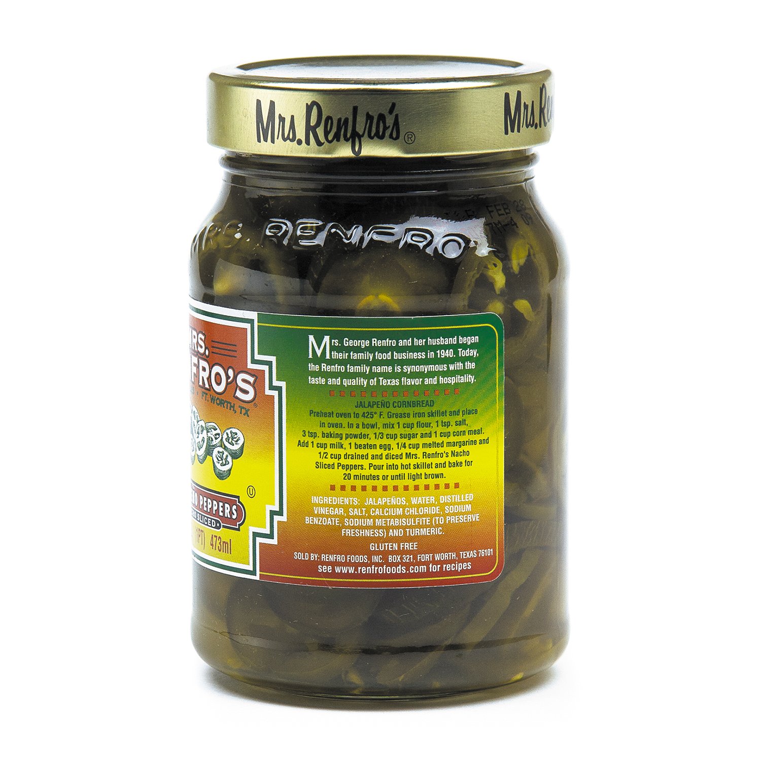 Mrs. Renfro’s Nacho Sliced Jalapeño Peppers – Crisp (16-oz. jars, 2-pack)