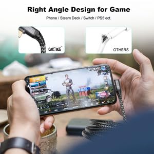HOTUTUKI USB C to C 3.2 Gen 2×2 Cable 100W/20Gbps [6.6FT/2m] 4K Video Output Fast Charge Compatible with Thunderbolt 3/4 for MacBook iPad Galaxy Pixel Dell Yoga 27 Dell LG Type C Display Monitor etc.…