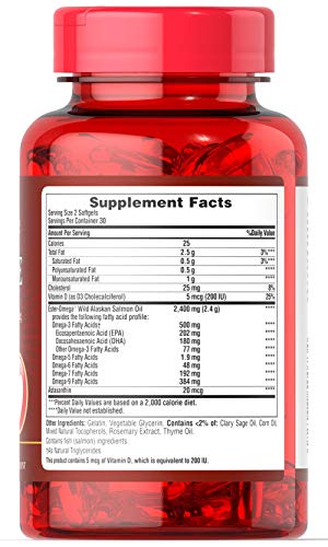 Puritans Pride All in One Omega 3, 5, 6, 7 and 9 with Vitamin D3, 60 Count(Pack of 1)