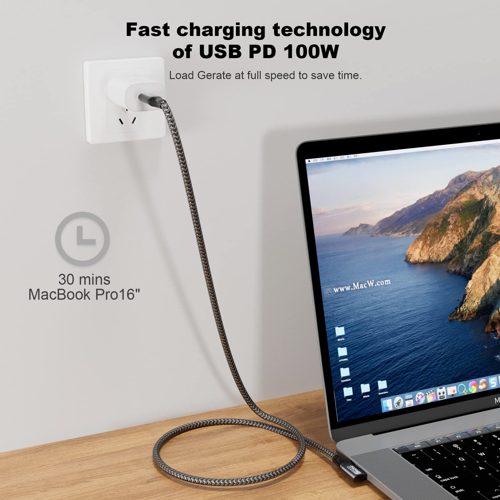 HOTUTUKI USB C to C 3.2 Gen 2×2 Cable 100W/20Gbps [6.6FT/2m] 4K Video Output Fast Charge Compatible with Thunderbolt 3/4 for MacBook iPad Galaxy Pixel Dell Yoga 27 Dell LG Type C Display Monitor etc.…