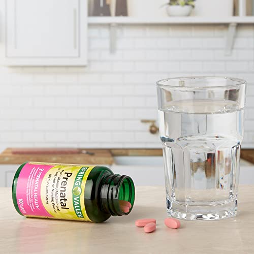Spring Valley Prenatal Multivitamin - 100 Tablets of Essential Nutrients for You and Your Growing Baby. Includes Luall Fridge Magnetic