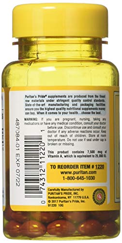 Beta Carotene for Immune and Eye Health by Puritan's Pride to Support a Healthy Immune System 100 Softgels