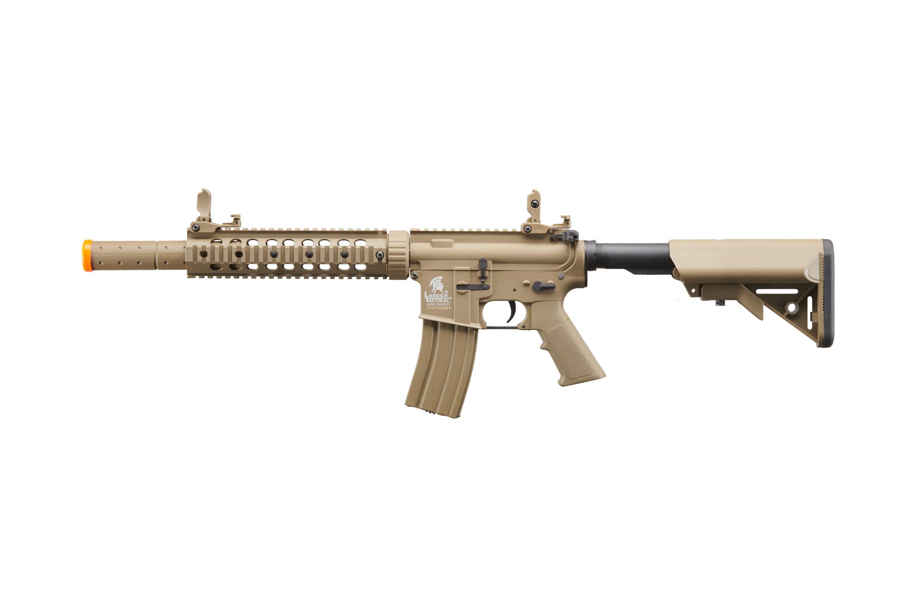 Lancer Tactical Gen 2 M4 SD Long Rail 9" Electric Airsoft AEG Rifle - Full/Semi-Auto - Desert/Nylon Polymer