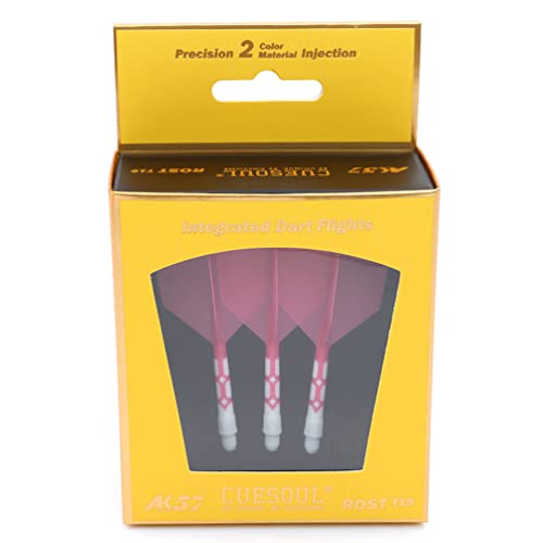 CUESOUL ROST T19 Integrated Dart Shaft and Flights 28mm Pink Big Wing Shape-Say Goodbye to Falling Dart Flight