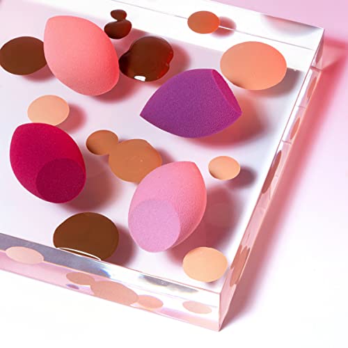 Real Techniques Mini Miracle Complexion Sponge Makeup Blender, Beauty Sponge For Touch Ups, Professional Makeup Tool, Cruelty Free, Latex Free, Perfect For Travel or On The Go, 4 Count