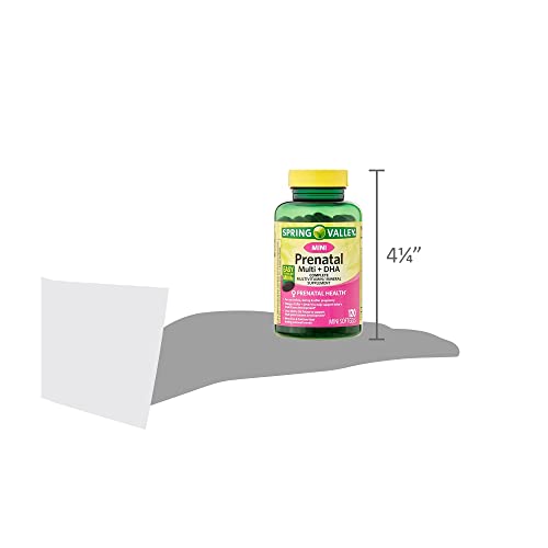 Prioritize Your Health and Baby's Development with Spring Valley Mini Prenatal Multivitamin 120 Softgels. Includes Luall Fridge Magnetic