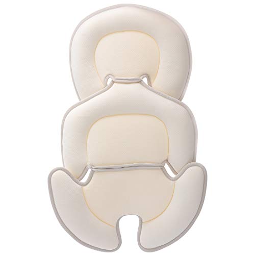 Innokids Head and Body Support Pillow Infant Car Seat Insert for Newborn to Toddler Stroller Cushion for Baby Shower Gifts (Beige)