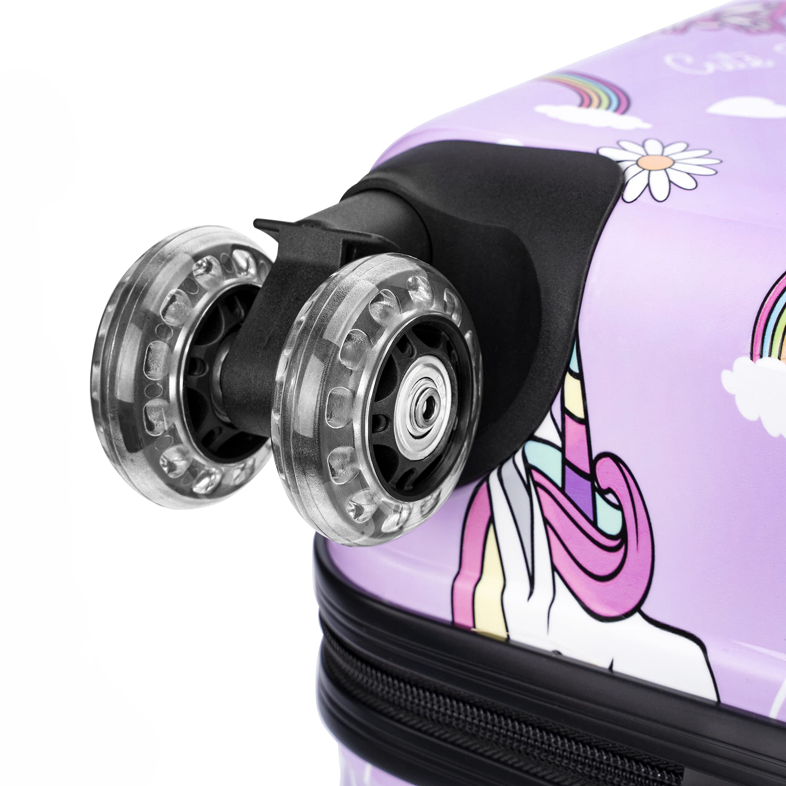 Younglingz Lil Flyer 20'' kid ride on suitcase child stroller spinner luggage (Glam)