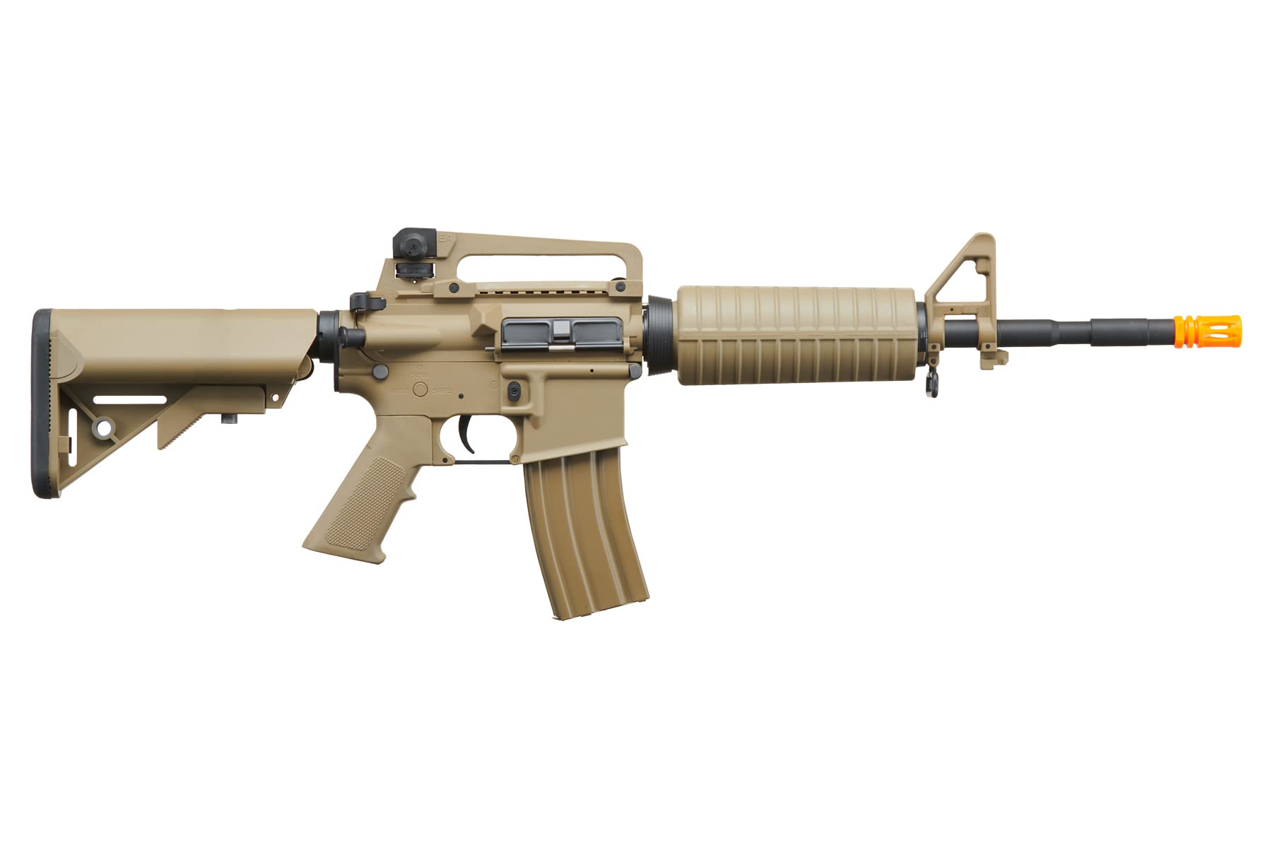 Lancer Tactical Gen 2 Airsoft M4A1 Carbine Polymer AEG Gun w/9.6v Nimh 1600 mAh Battery, Charger, 1000 Rounds 0.20g BBS Included (Black/Tan) (Regular Polymer, Tan)