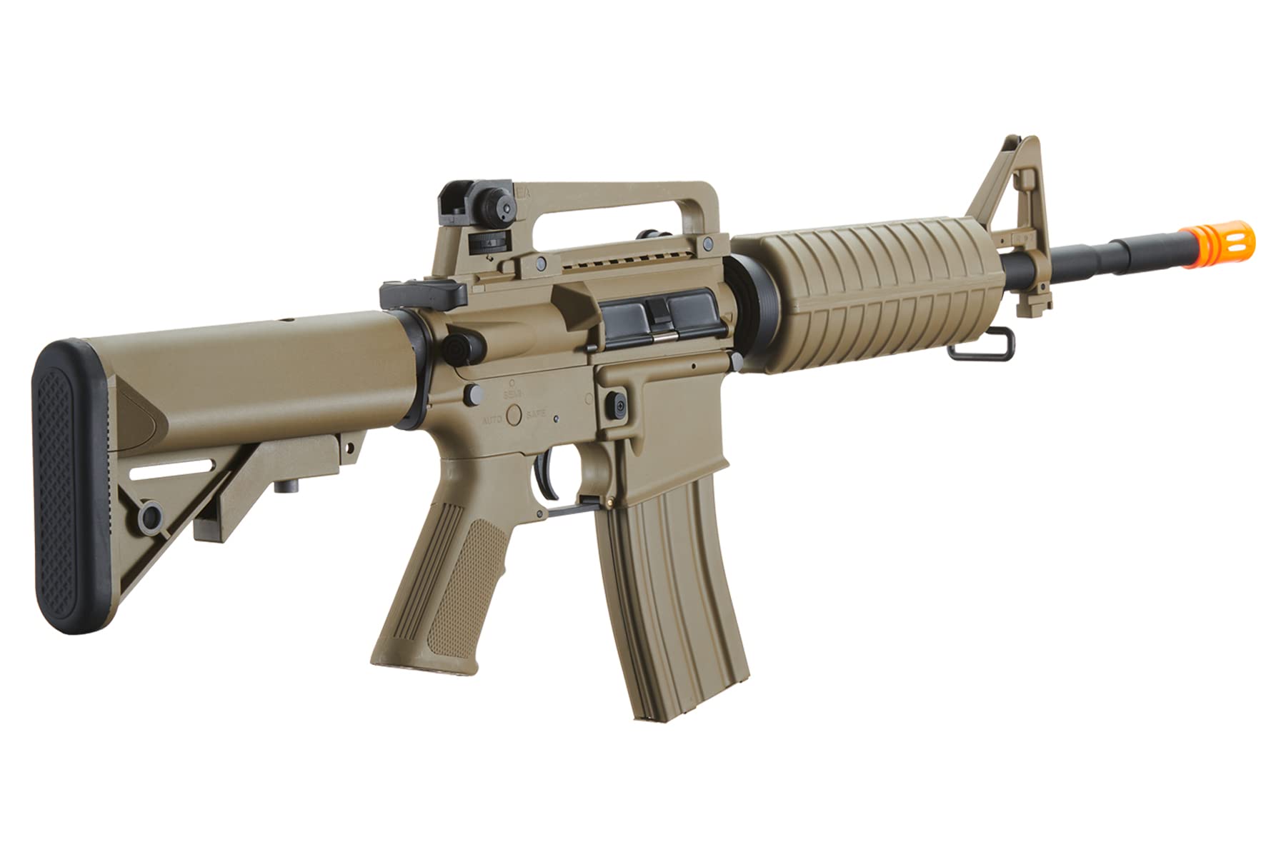 Lancer Tactical Gen 2 Airsoft M4A1 Carbine Polymer AEG Gun w/9.6v Nimh 1600 mAh Battery, Charger, 1000 Rounds 0.20g BBS Included (Black/Tan) (Regular Polymer, Tan)