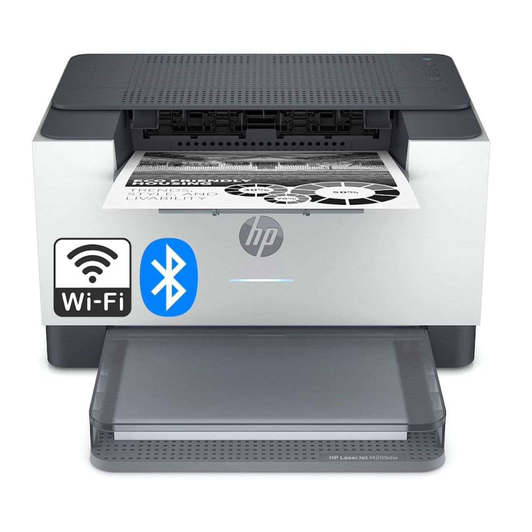 HP Laserjet M209dw Wireless Black & White Printer, with Fast 2-Sided Printing (6GW62F) (Renewed)