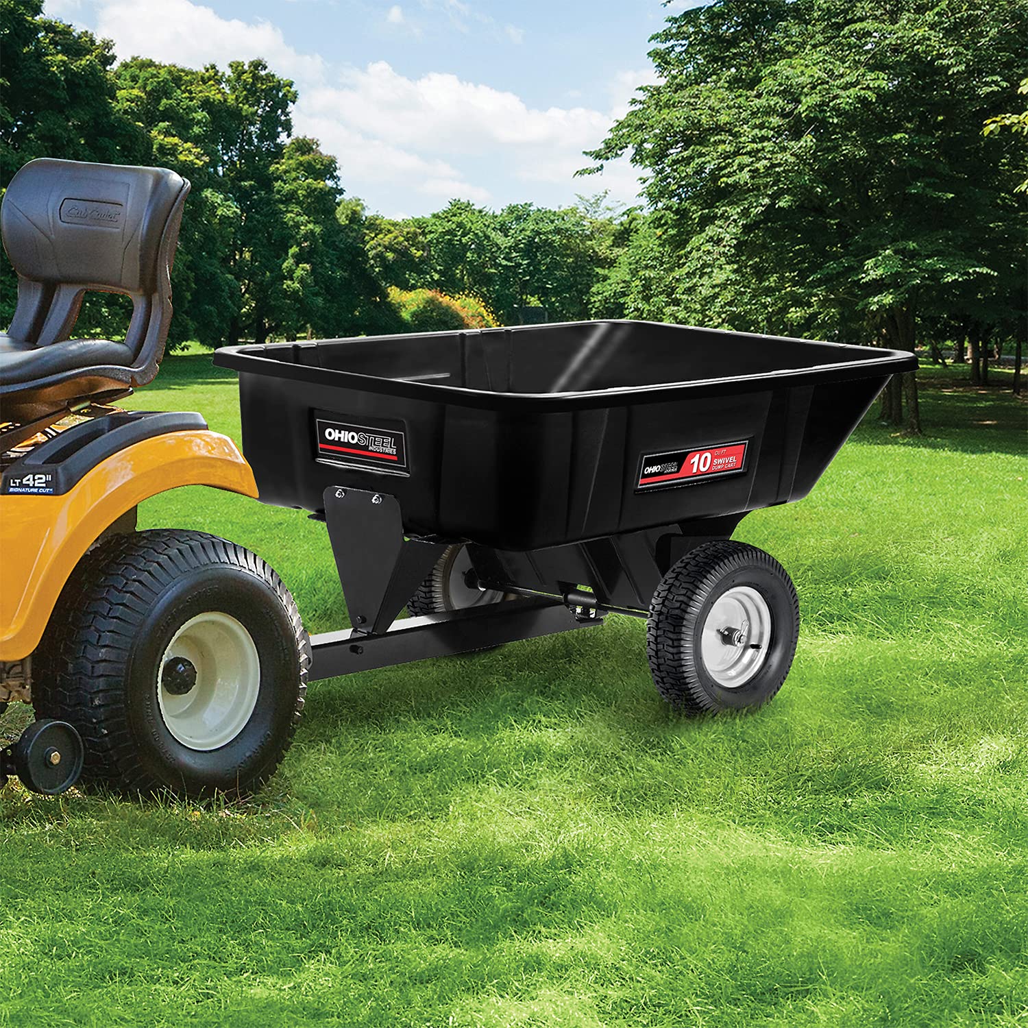Ohio Steel 3040P-SD Poly Swivel Dump Cart, 10 cu.ft., 600 lb Load Capacity