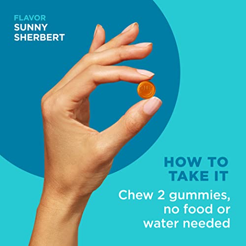 OLLY Kids Chillax, Magnesium Gummies Plus L-Theanine, Lemon Balm, Calm Chews for Kids 4+, Sherbet Flavor - 50 Count