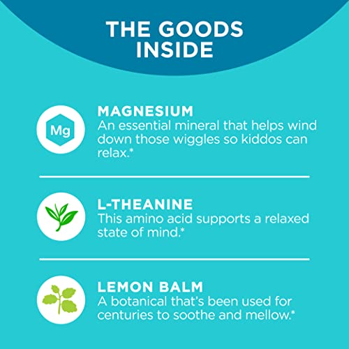 OLLY Kids Chillax, Magnesium Gummies Plus L-Theanine, Lemon Balm, Calm Chews for Kids 4+, Sherbet Flavor - 50 Count