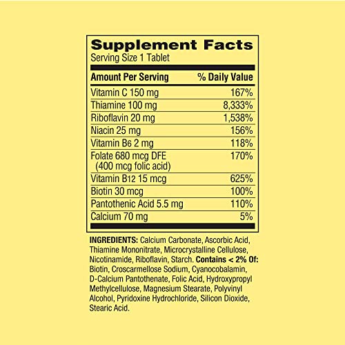 Super Vitamin B-Complex Tablets. Includes Luall Fridge Magnetic + Spring Valley Super Vitamin B-Complex Tablets Dietary Supplement (500 Tablets)