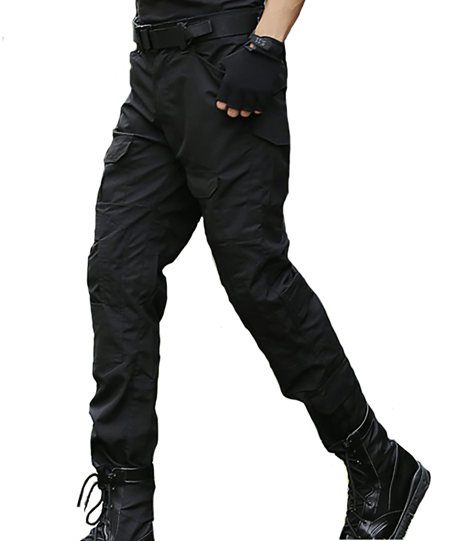 JOYASUS Mans Tactical Pants, Combat BDU Black Pants with Knee Pads for Men Hunting Airsoft Paintball