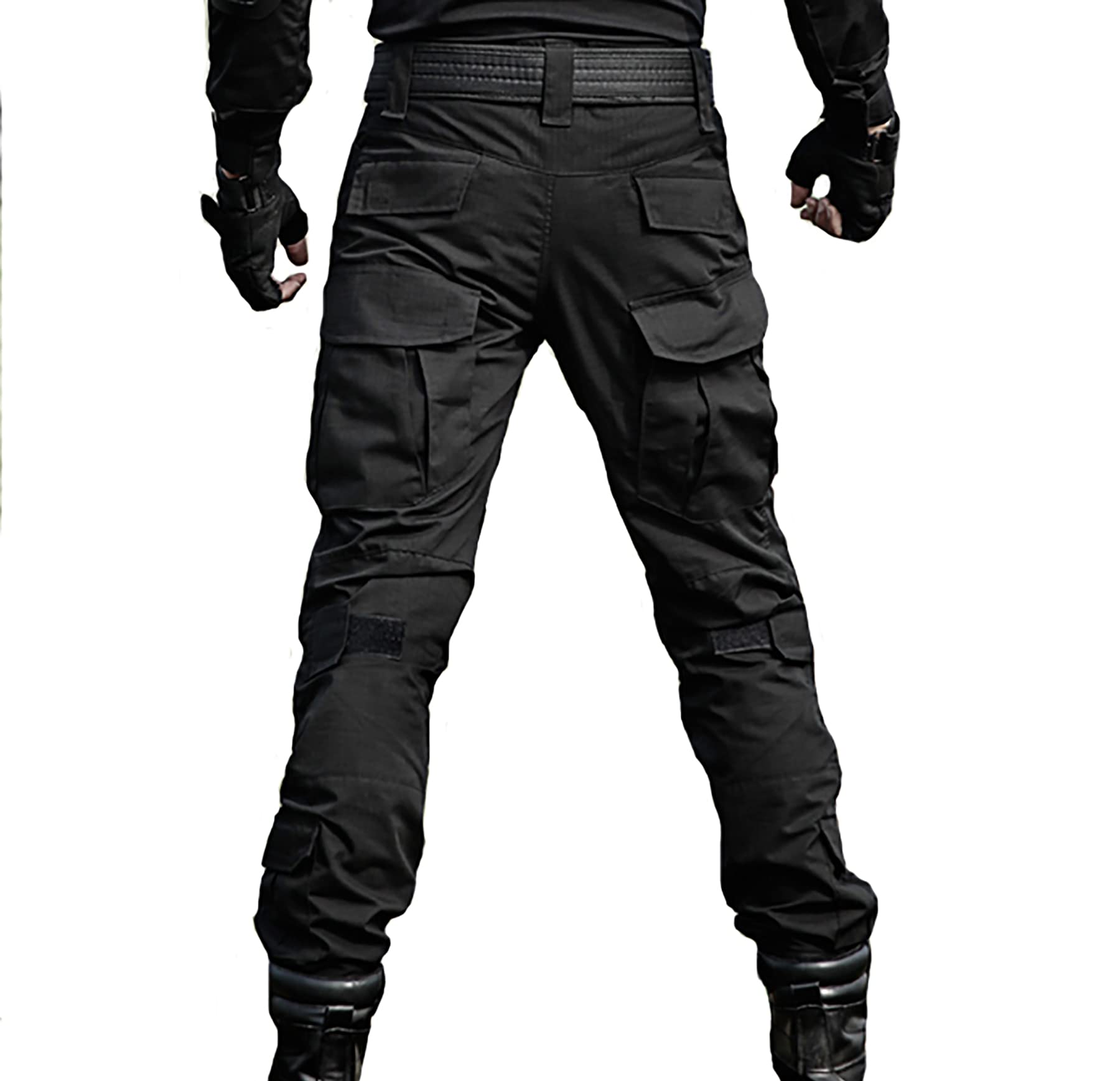 JOYASUS Mans Tactical Pants, Combat BDU Black Pants with Knee Pads for Men Hunting Airsoft Paintball