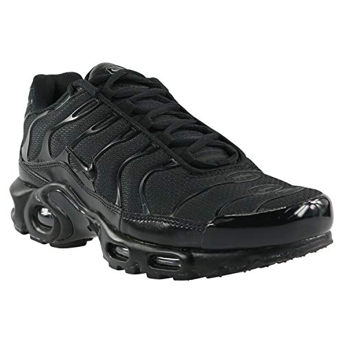 Nike Men's Air Max Plus Tuned 1 Fabric Trainer Shoes (10 D(M) US) Black/Black/Black