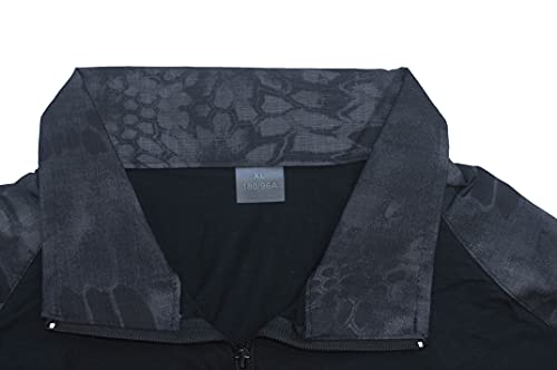 Bethspec Men's Tactical Military Assault Combat Tactical Shirt Long Sleeve Slim Fit Camo T-Shirt with 1/4 Zipper