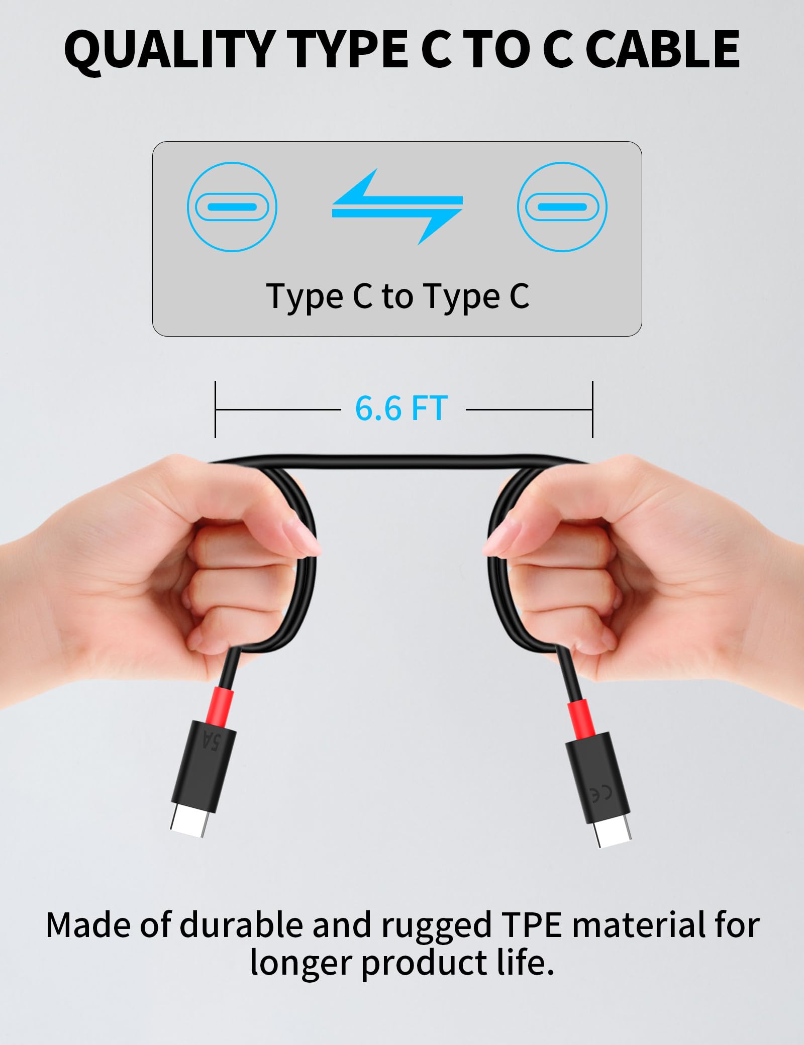 iMangoo USB C to USB C Cable Long Cord 6.6 ft