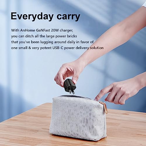 AnHome 20W USB C Compact Fast Wall Charger Block, Type C Fast Charger Brick Compatible with iPhone 11/12/1314/14 Pro Max, iPad, Tablets and More