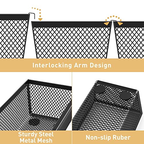 Silverware Organizer for Kitchen Drawer Utensil Cutlery Tray with Interlocking Arm Mesh Metal Flatware Storage Slip-proof for Knives, 6 Compartment by FURNINXS