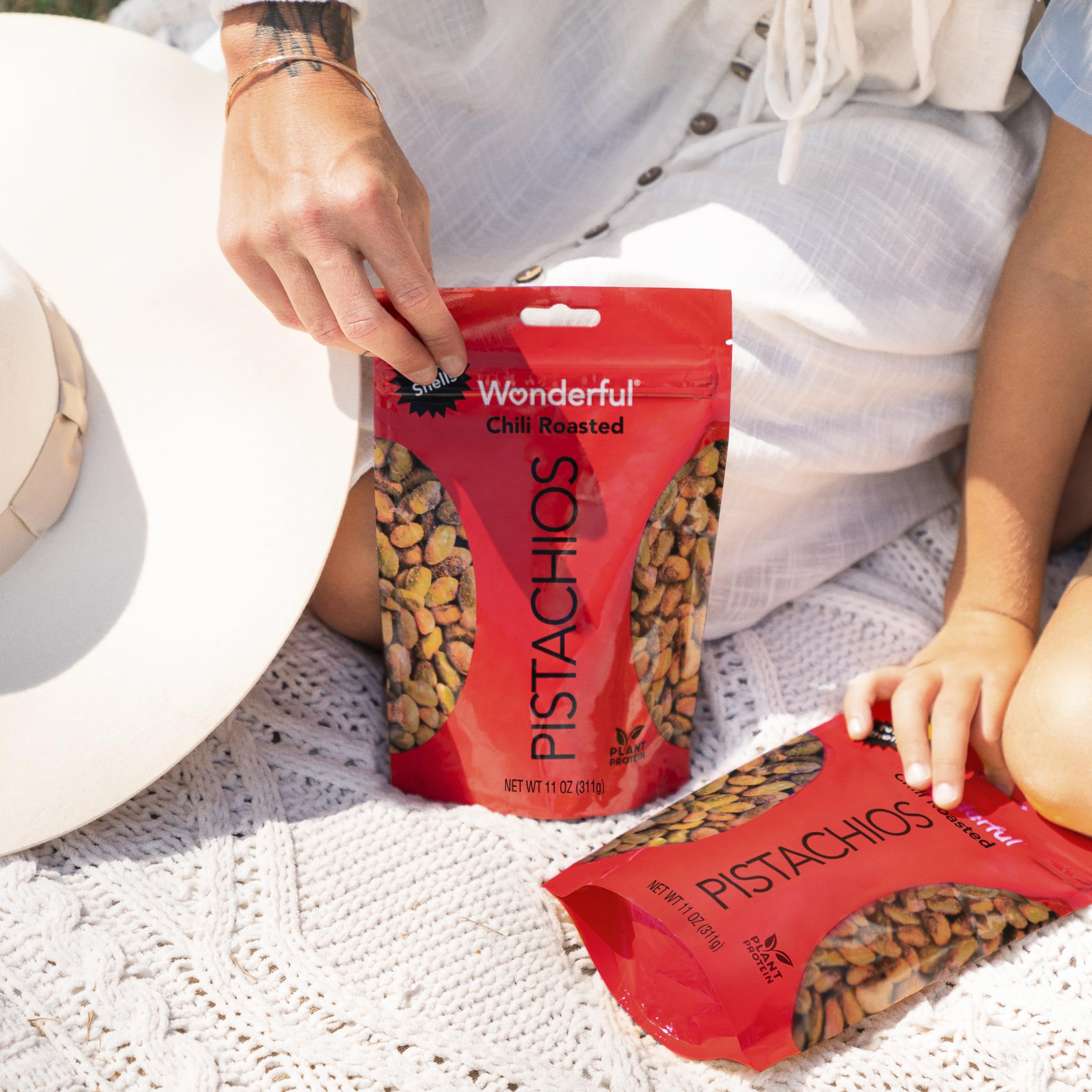Wonderful Pistachios No Shells, Chili Roasted Nuts, 11 Ounce Resealable Bag, Protein Snacks, Gluten Free College Snacks, Healthy Snacks for Adults