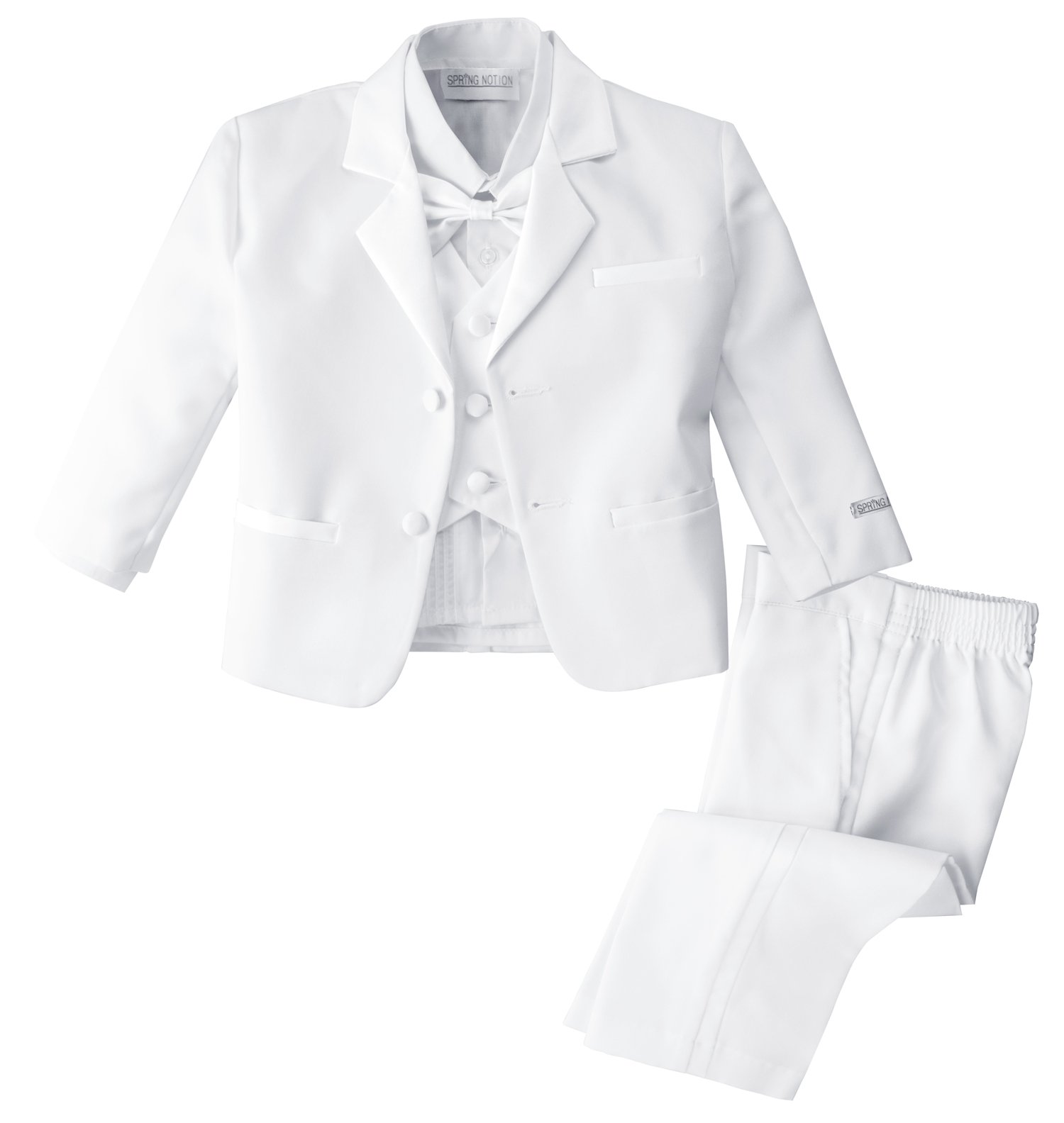 Spring Notion Baby Boys' White Classic Fit Tuxedo Set, No Tail 12M (Medium)