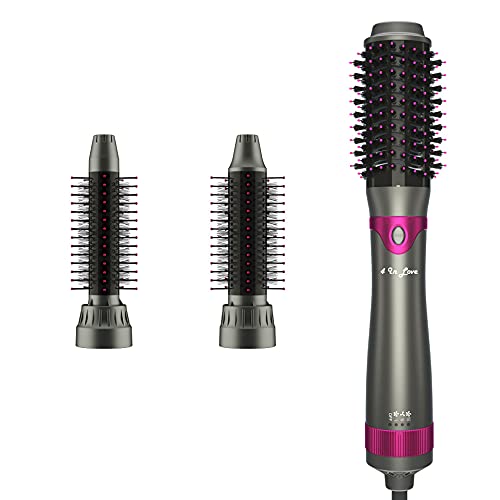 Hair Dryer Brush Blow Dryer Brush Salon Styler Hair Dryer and Volumizer with Three Interchangeable Barrels, Hot Air Brush Kit | Replacement Parts Orderable