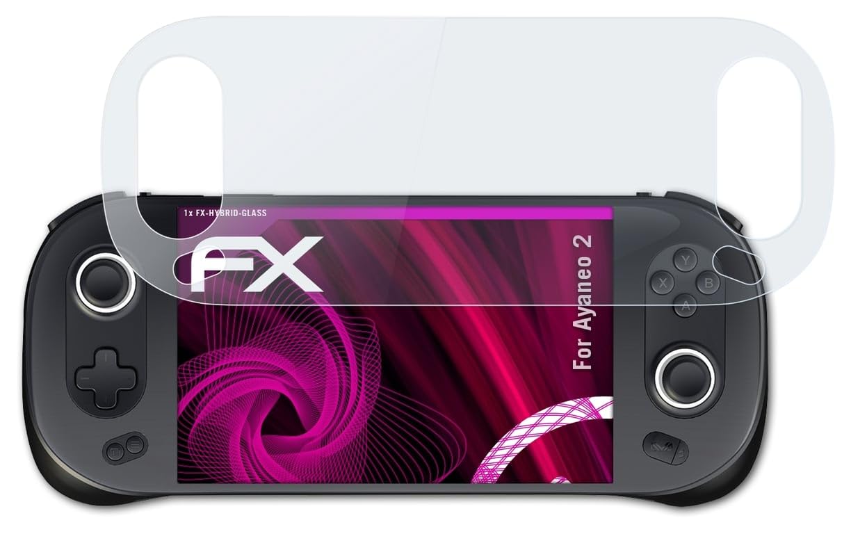 atFoliX Plastic Glass Protective Film compatible with Ayaneo 2 Glass Protector, 9H Hybrid-Glass FX Glass Screen Protector of plastic