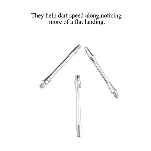 Yadaland Spinster Aluminum Dart Shaft Silver Smooth Spin Flow Accurate Shot Tip Hold Tight Forward Balance Make Room for Another Dart Avoid Bounce and Flight Damage Improve Game 3PCS
