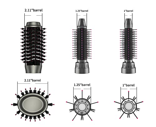 Hair Dryer Brush Blow Dryer Brush Salon Styler Hair Dryer and Volumizer with Three Interchangeable Barrels, Hot Air Brush Kit | Replacement Parts Orderable