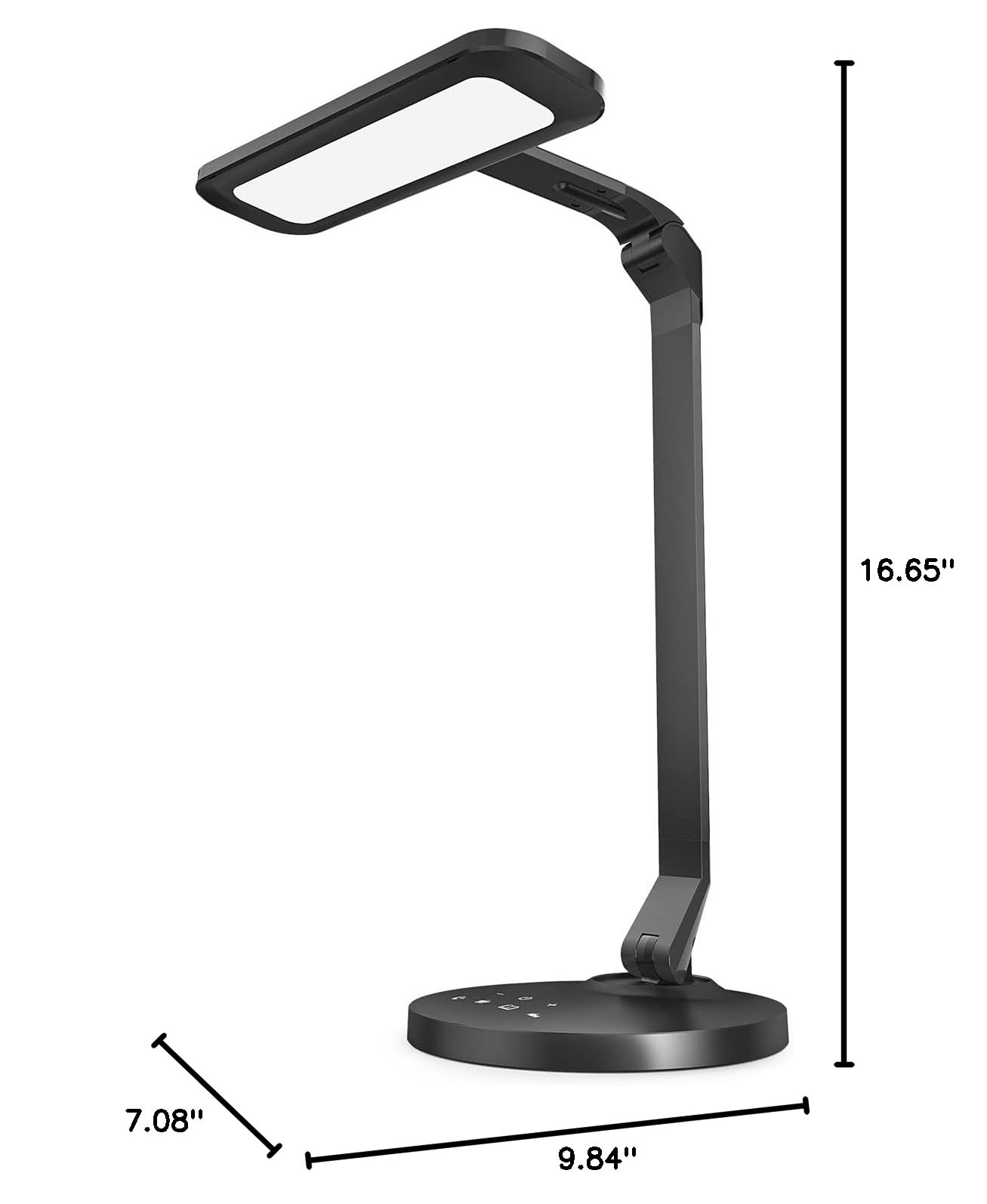 soysout LED Desk Lamp, Dimmable Piano Light, Eye-Caring Table Lamp with USB Charging Port, 4 Color Modes & 4 Brightness Levels,1 Hour Timer for Reading, Study, Working, Black