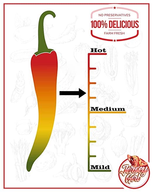 Jersey Girl Sizzlin' No Sodium/Salt Free Hot Sauce - Made with Scorpion & Ghost Pepper 5oz (Spicy) All Natural Ingredients