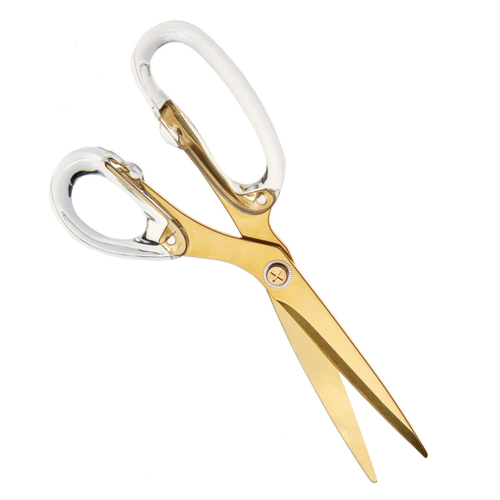 russell+hazel Acrylic Scissors, Left or Right Hand, Clear and Gold-Toned, 9”