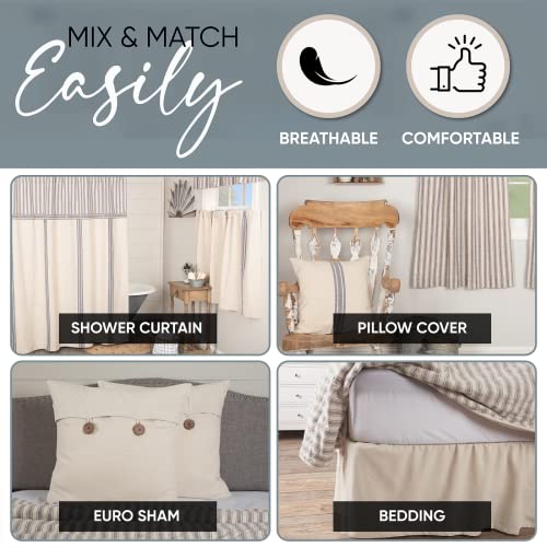 Piper Classics Market Place Blue Ticking Stripe Full/Queen Quilt