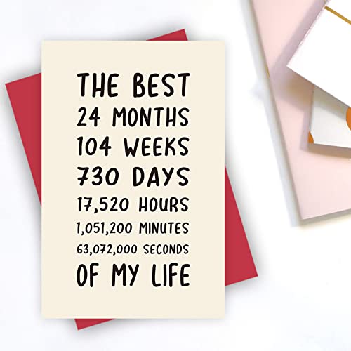 Alzombi 2nd Anniversary Card, Sweet Second Anniversary Card for Him or Her, The Best 2 Years of My Life