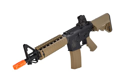 SOFT AIR USA Colt M4A1 M4 CQBR AEG Electric Airsoft Rifle with Adjustable Hop-Up, Dark Earth/Tan, 453 FPS