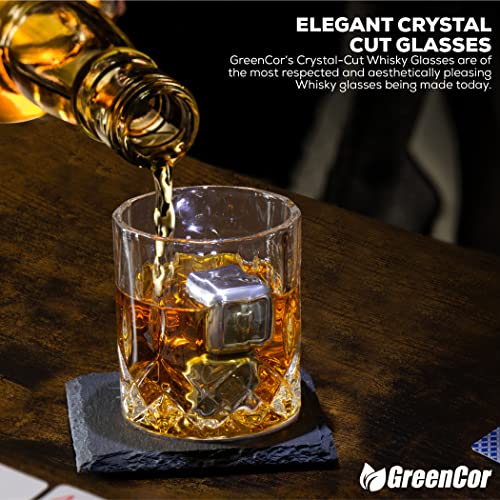 GreenCor Anniversary for Husband, Men, Him- Engraved 'To My Husband' Whisky Glass Gift Set for Birthday, Wedding Annniversary
