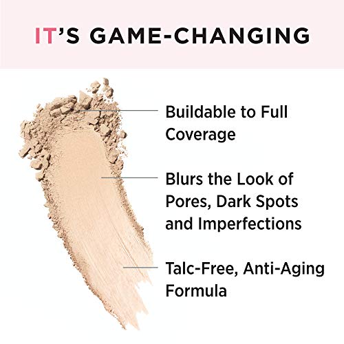 IT Cosmetics CC+ Airbrush Perfecting Powder Foundation - Buildable Full Coverage Of Pores & Dark Spots - Hydrating Face Makeup with Hyaluronic Acid - Talc-Free - 0.33 oz - Light