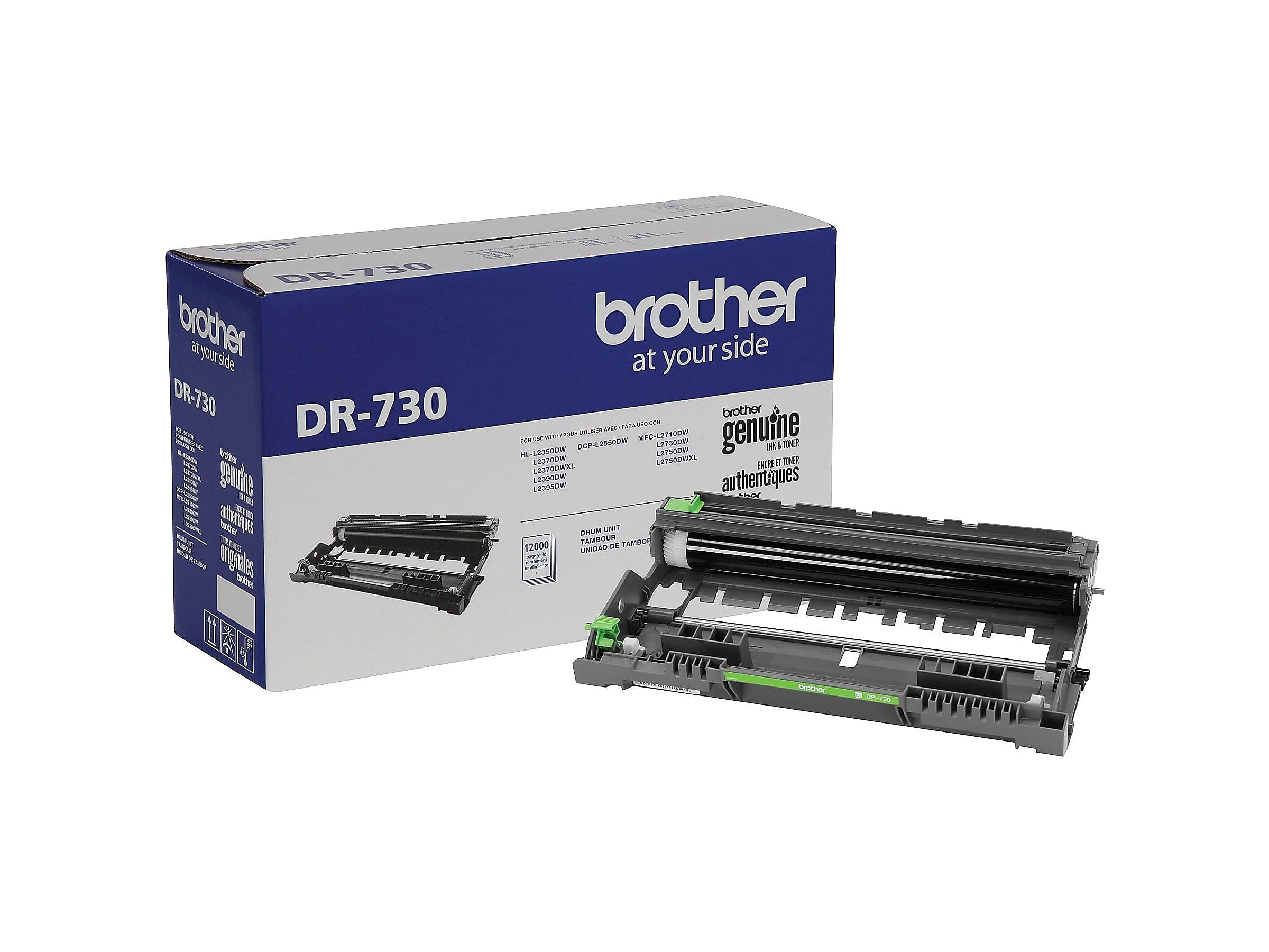 Brother Genuine-Drum Unit, DR730, Seamless Integration, Yields Up to 12,000 Pages, Black (-Drum unit, NOT toner)