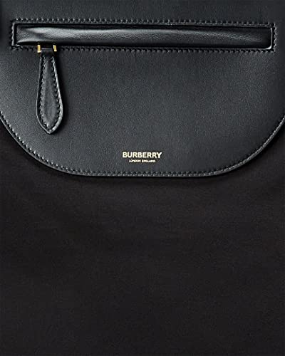 BURBERRY Olympia Fringe Canvas & Leather Clutch, Black