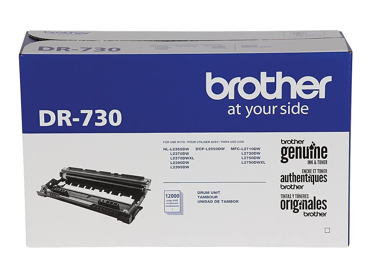 Brother Genuine-Drum Unit, DR730, Seamless Integration, Yields Up to 12,000 Pages, Black (-Drum unit, NOT toner)