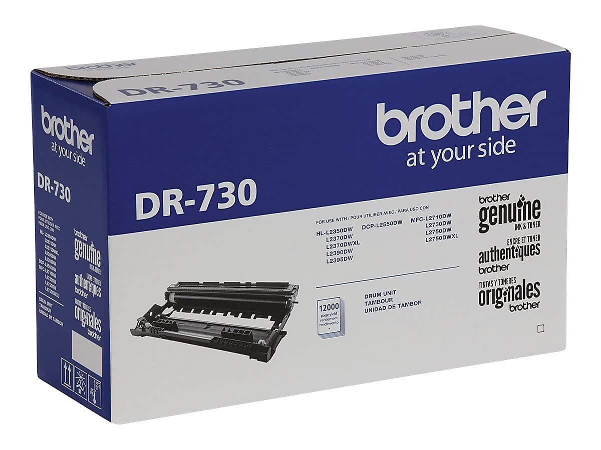 Brother Genuine-Drum Unit, DR730, Seamless Integration, Yields Up to 12,000 Pages, Black (-Drum unit, NOT toner)