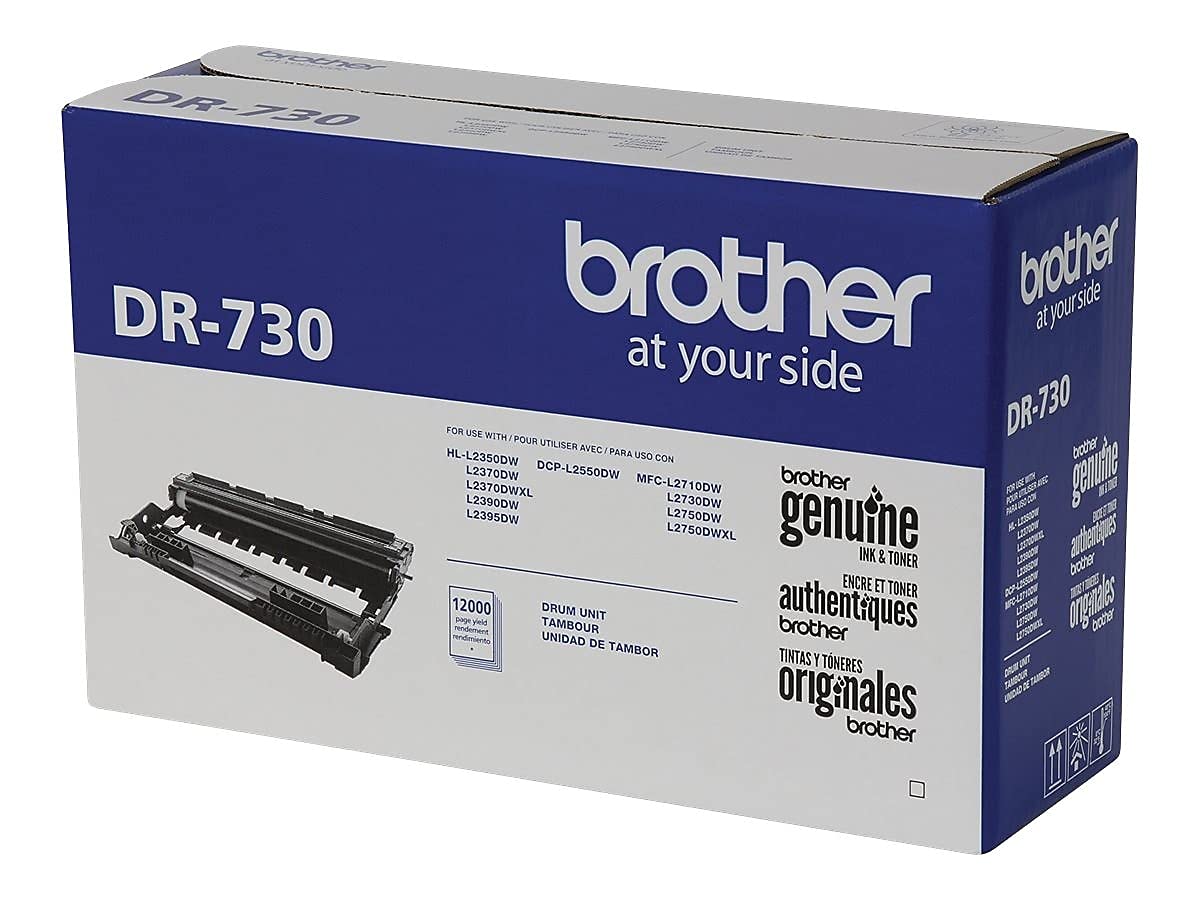 Brother Genuine-Drum Unit, DR730, Seamless Integration, Yields Up to 12,000 Pages, Black (-Drum unit, NOT toner)
