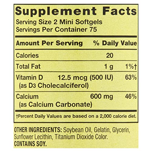Support Bone Health with Spring Valley Calcium Plus Vitamin D3 Supplement, 150 Mini Softgels. Includes Luall Fridge Magnetic