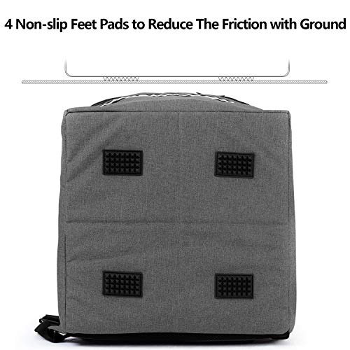 Teamoy Car Seat Travel Bag, Car Seat Gate Check Bag with Top Handle and Reflective Tapes, Infant Carseat Carrier Covers for Airplane, Gray