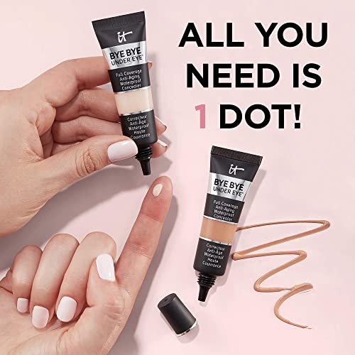 IT Cosmetics Bye Bye Under Eye Full Coverage Concealer - for Dark Circles, Fine Lines, Redness & Discoloration - Waterproof - Anti-Aging - Natural Finish β 40.5 Deep (C), 0.4 fl oz