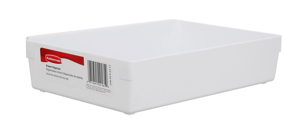 Rubbermaid Drawer Organizer, 9 by 6 by 2-Inch, White (FG2916RDWHT)