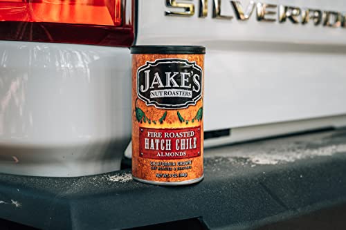 Jake's Nut Roasters - Fire Roasted Hatch Chile Almonds (2 Pack) Whole Dry Roasted Seasoned Almonds - High-Protein Snack with a Spicy Southwest Flavor